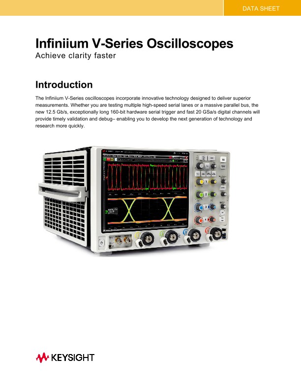 Infiniium V-Series Oscilloscopes PDF Asset Page | Keysight